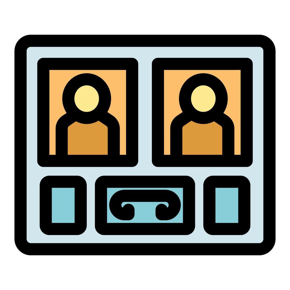 conference interface showing two participants and control buttons ...