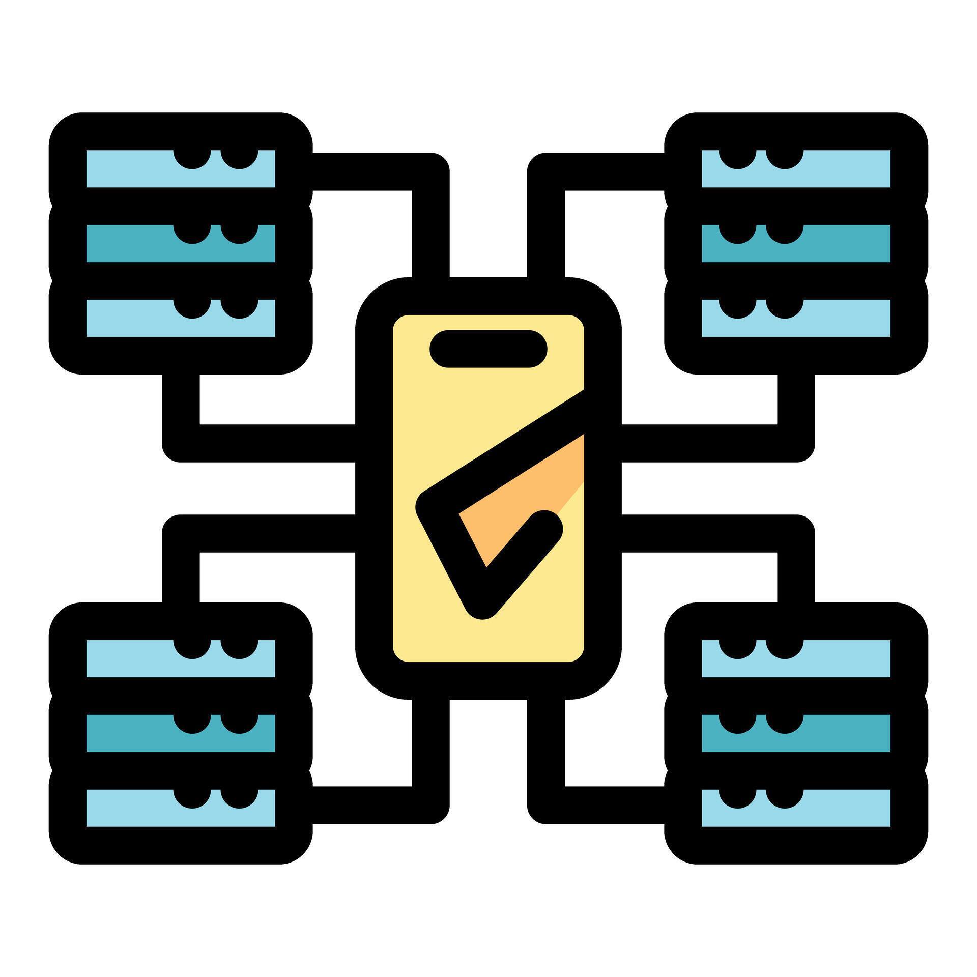 Data validation ensuring accuracy across multiple databases using mobile device 55587221 Vector ...