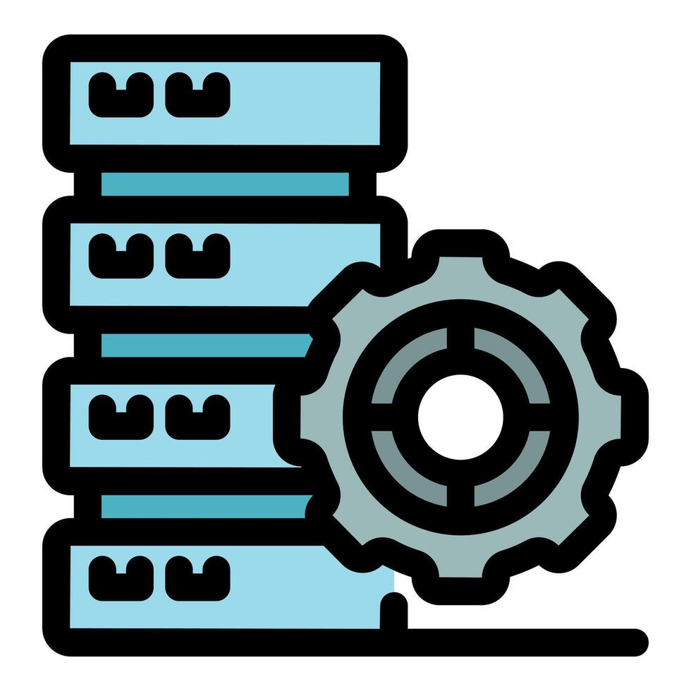 Server Rack Configuration And Maintenance With Gear Icon Optimizing