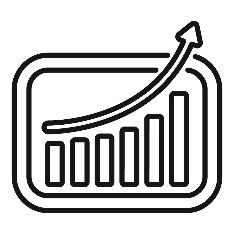 Growing bar graph showing increasing statistics with upward arrow trend ...