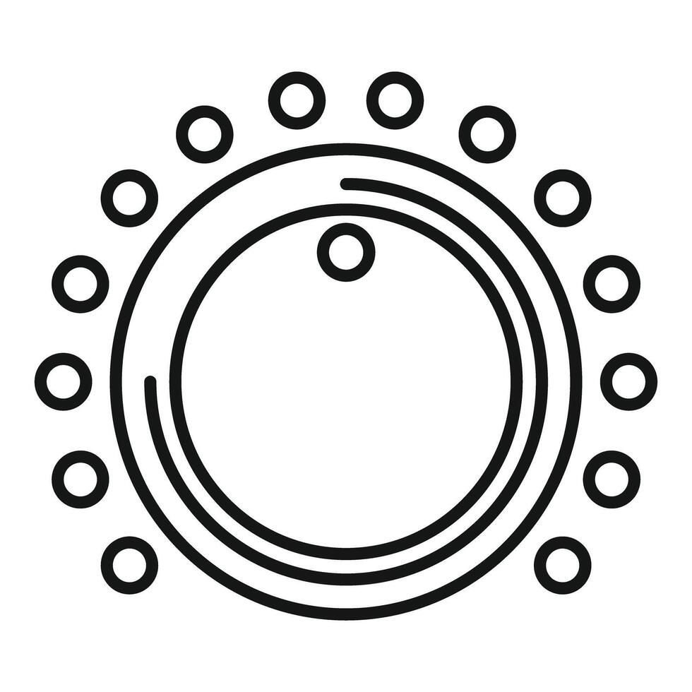 Rotating circular control knob with dots increasing and decreasing ...