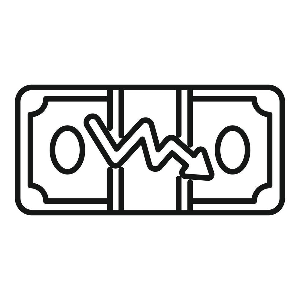 Money loss decrease icon showing financial crisis and inflation ...