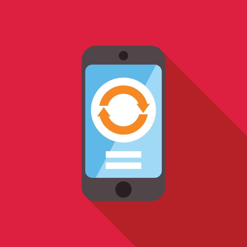 Smartphone Showing Rotating Circular Arrows On Red Background 55591239
