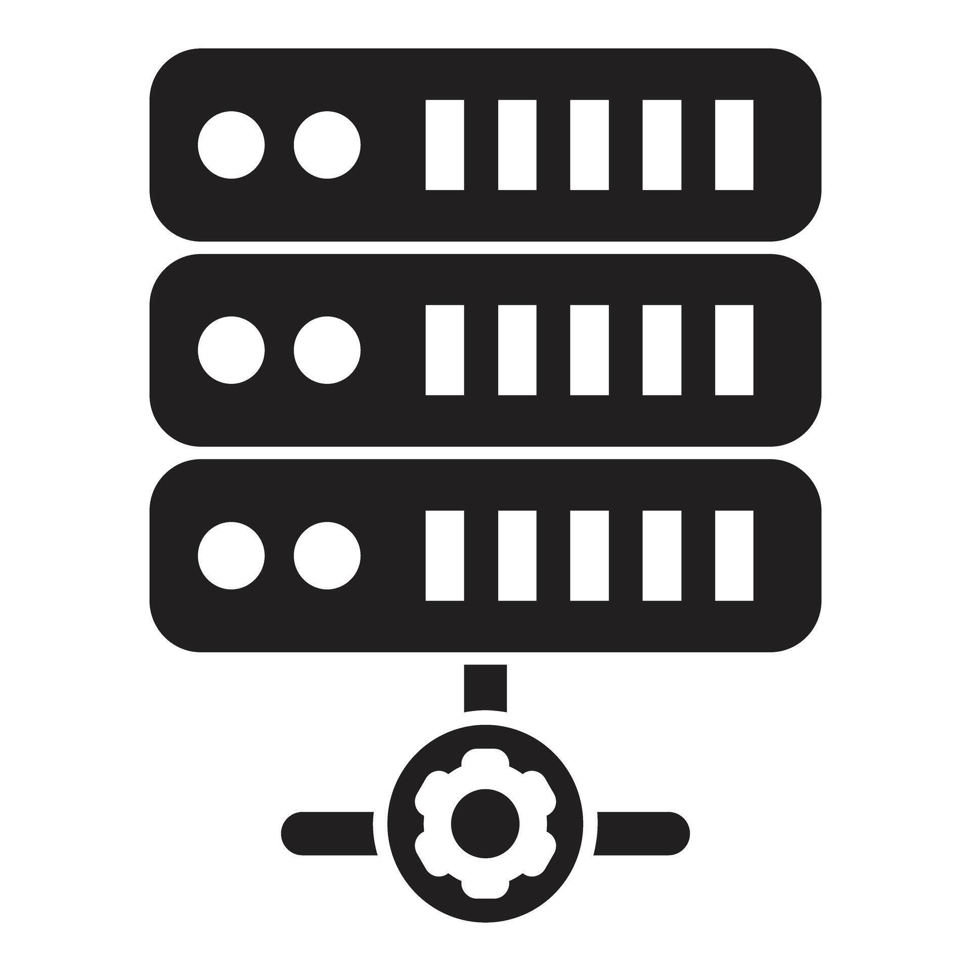 Server Rack Configuration And Maintenance Icon Showing Data Center