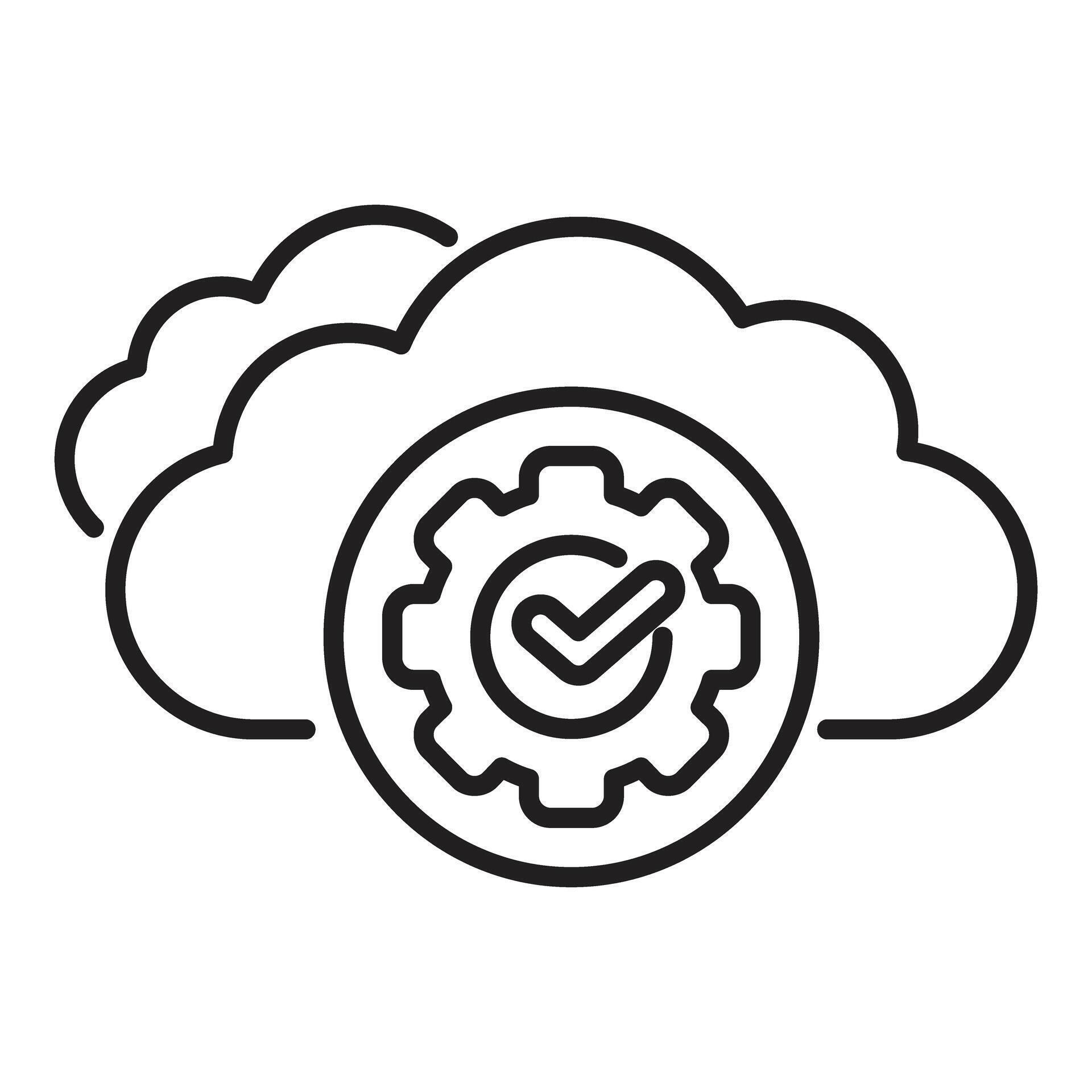 Cloud computing setting representing successful implementation and configuration 55591308 Vector ...