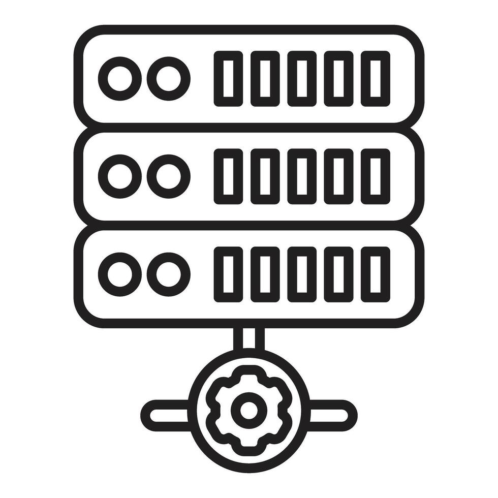 Server Rack With Settings Gear Data Center Management And Configuration 55591309 Vector Art At