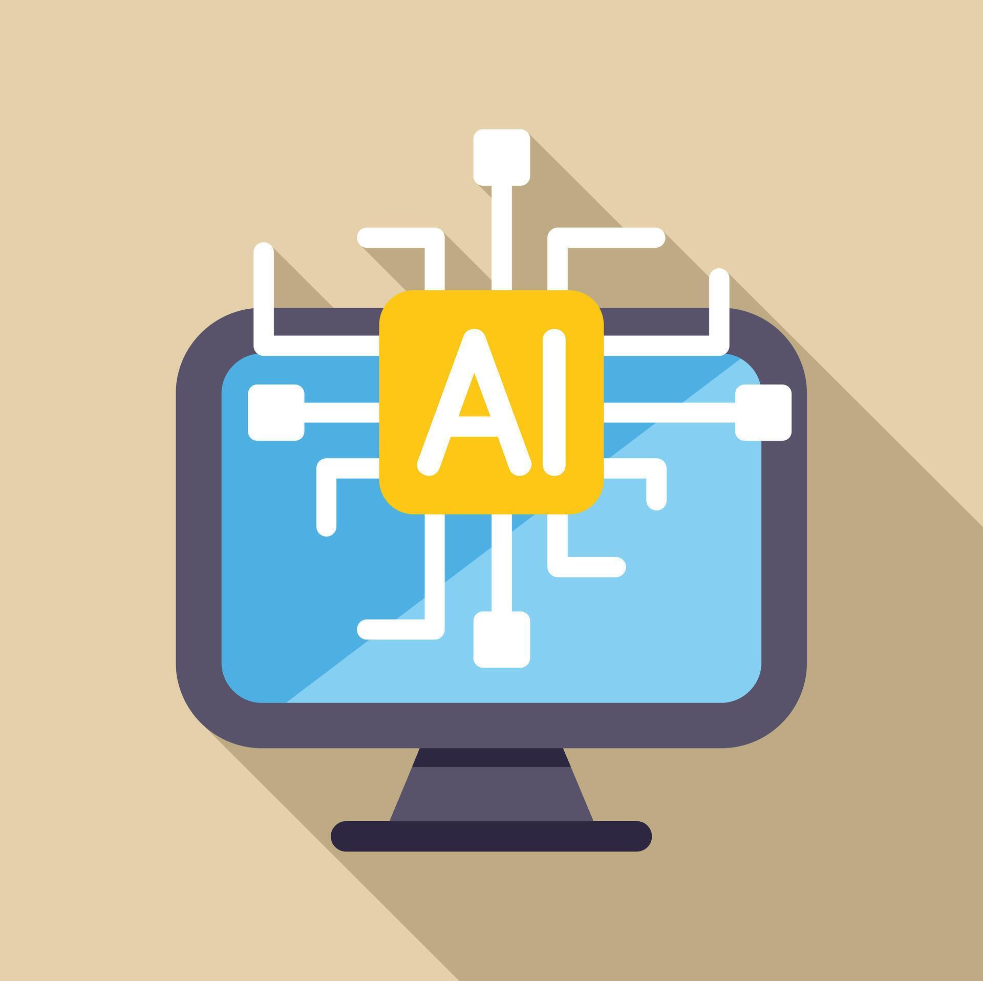 Computer screen showing artificial intelligence processing data 55591336 Vector Art at Vecteezy