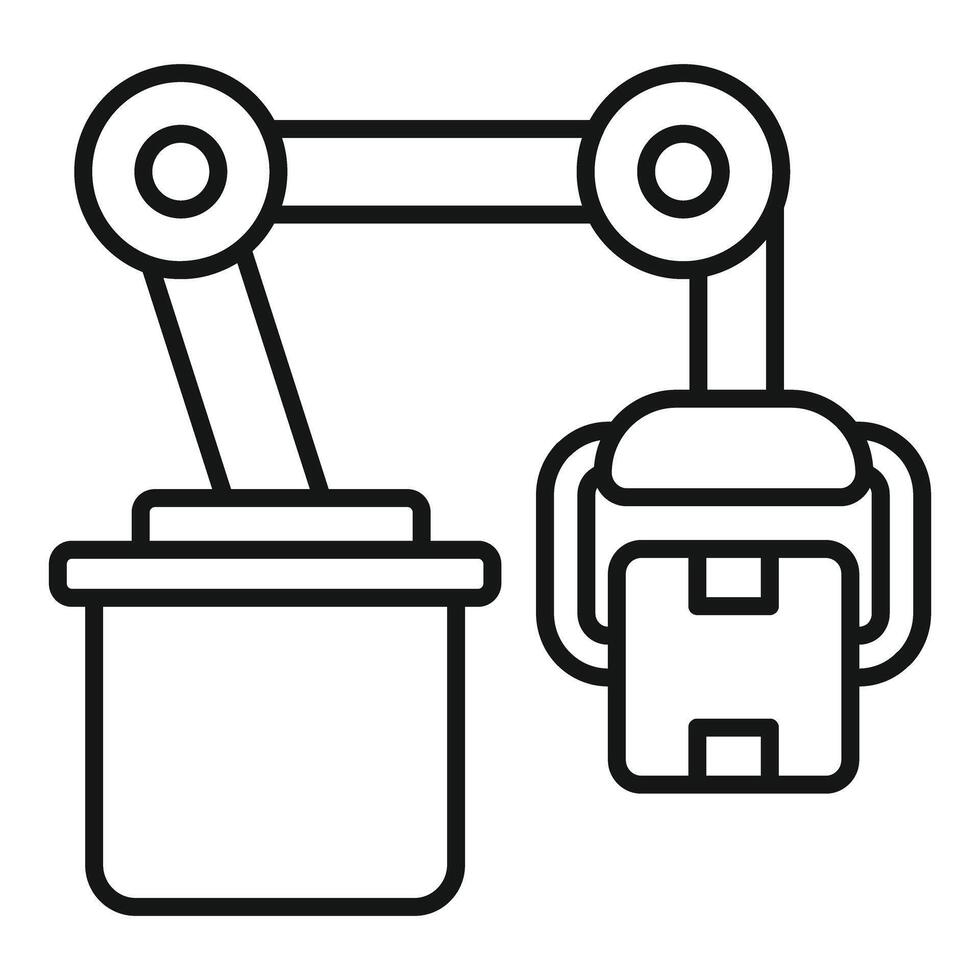 Robotic Arm Picking Up Cardboard Box From Container Automation In Warehouse Logistics 55591531