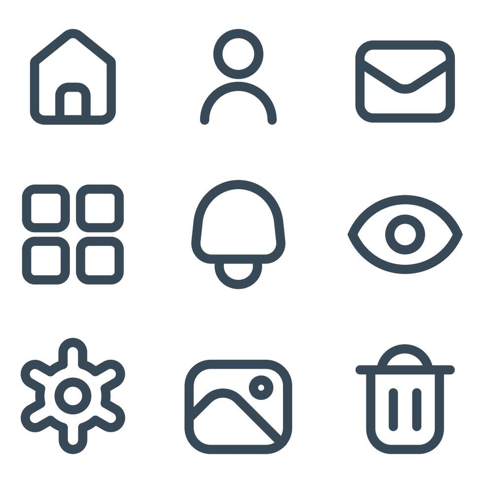 Basic User Interface for Website and Applications. Stroke Editable ...