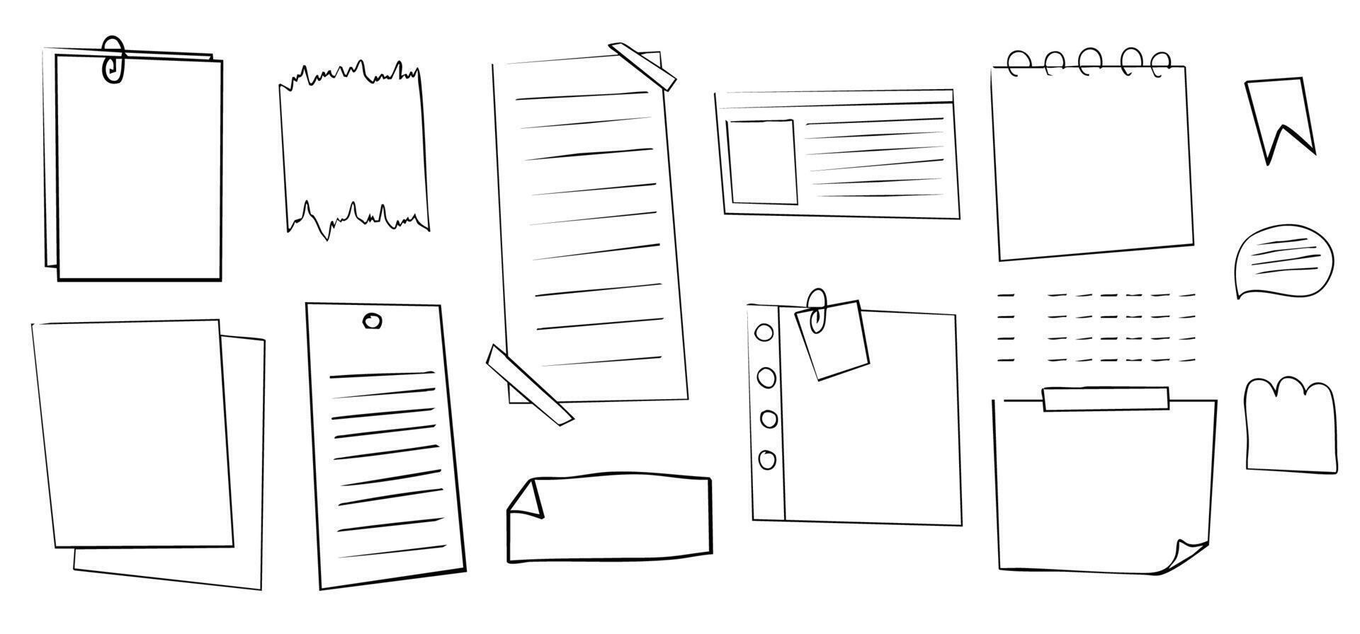 Memo sticky note reminder sheet paper. Doodle paper frame, check list ...