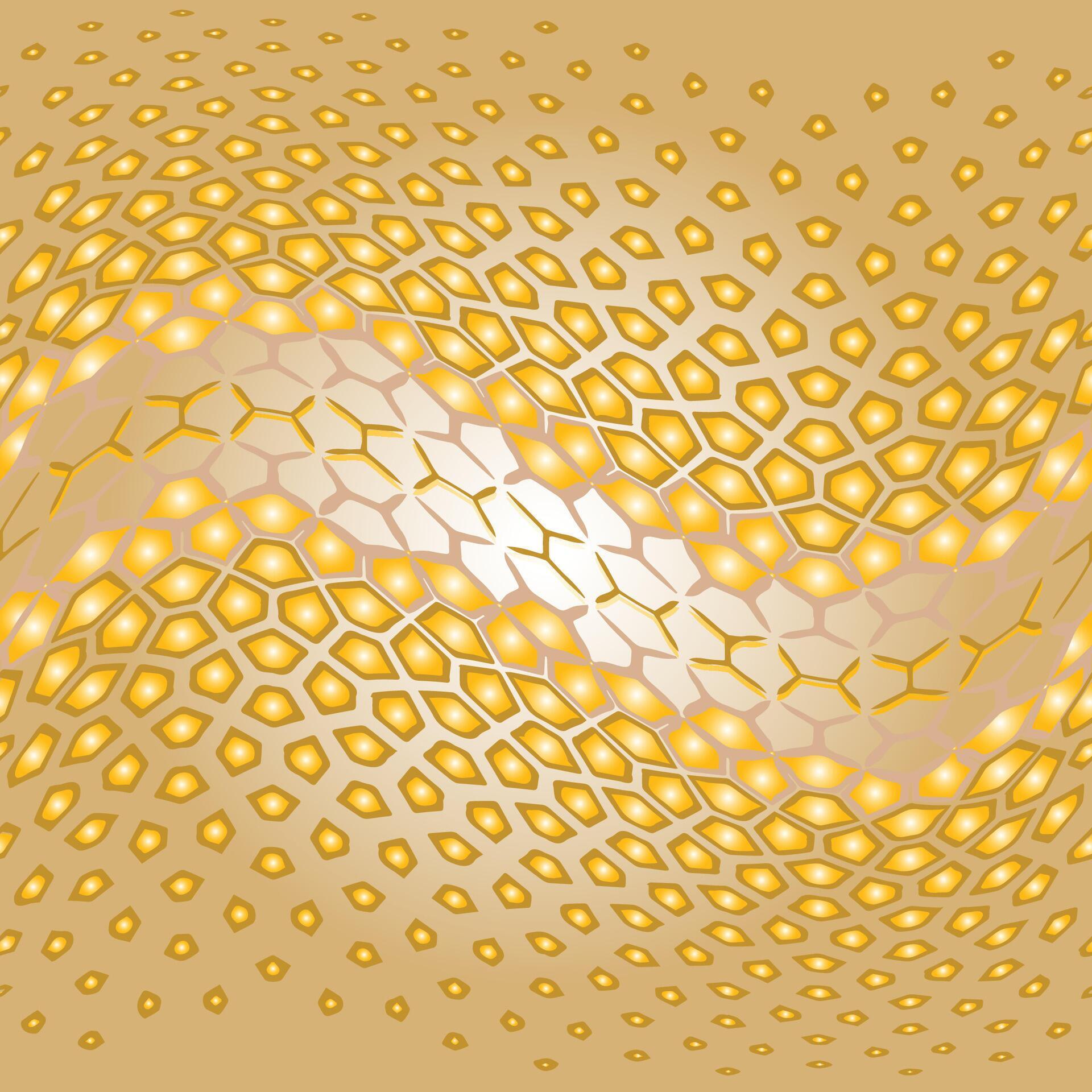 Elegant golden snakeskin texture with flowing waves and honeycomb ...