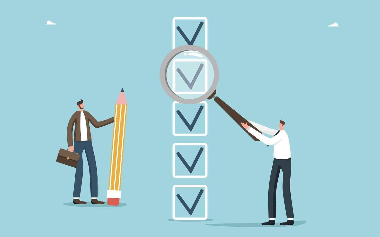 Leader analyzes the execution of tasks 55603492 Vector Art at Vecteezy