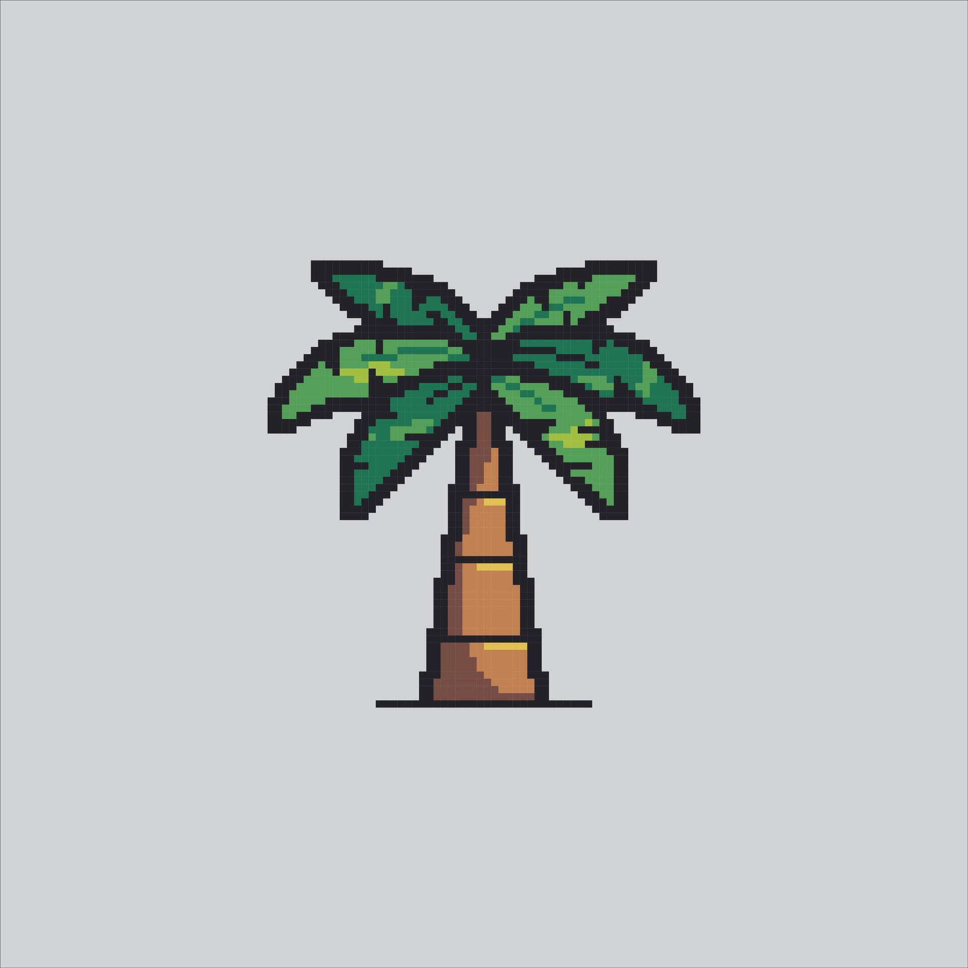 Pixel art illustration Palm Tree. Pixelated Desert Tree. Desert Palm ...