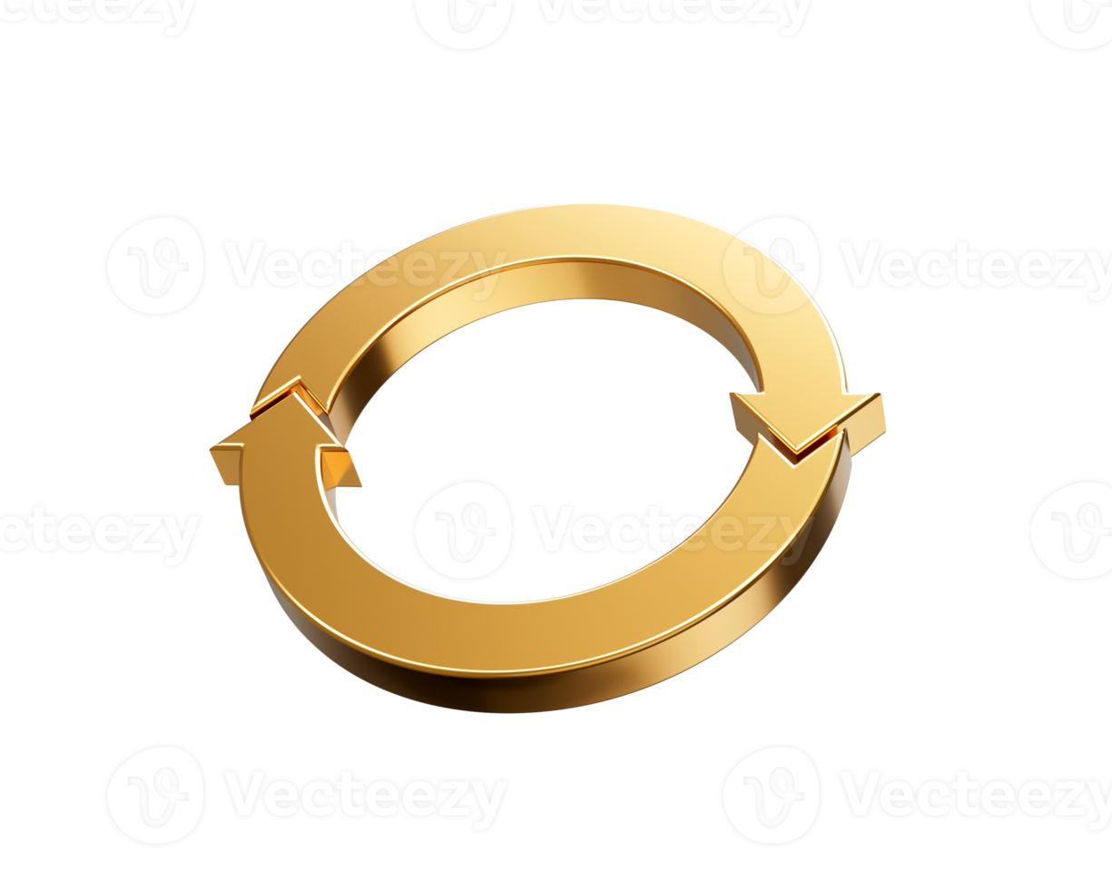 Golden Circular Arrow Symbol Pointing Clockwise 3d Illustration 55610623 Png
