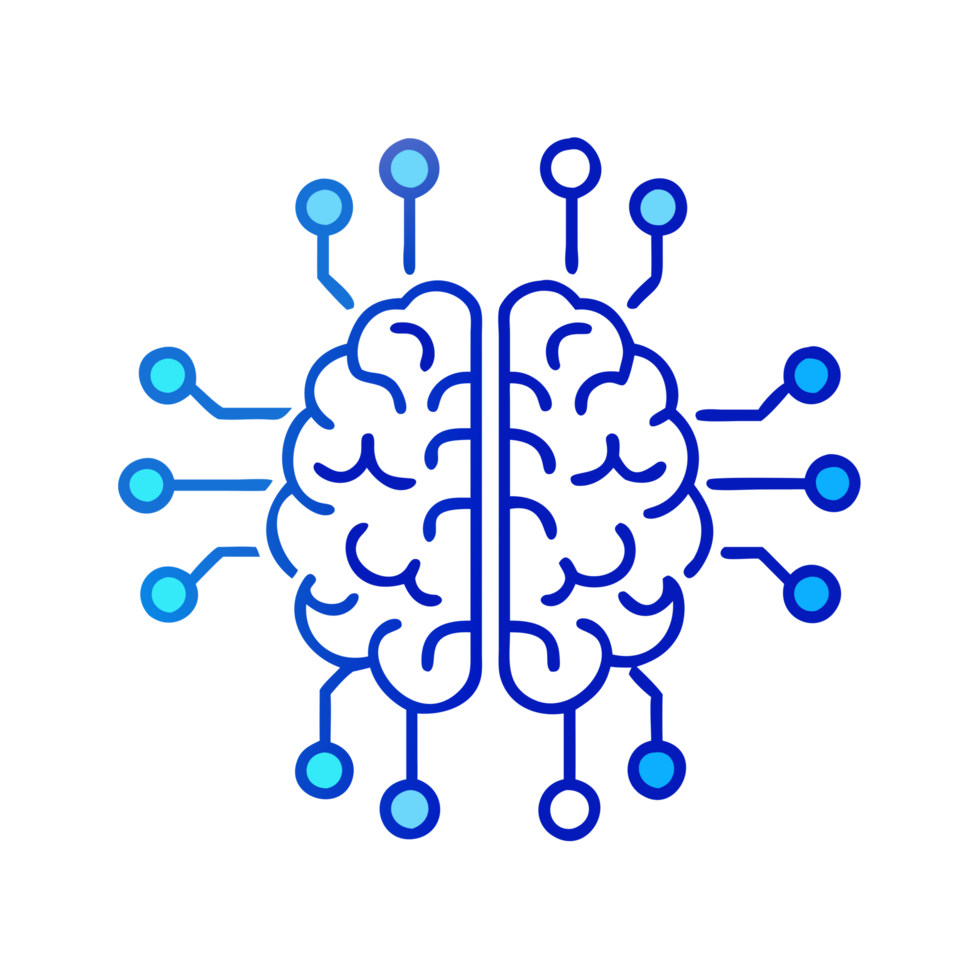Neural network icon glowing brain digital world infographic art tech ...