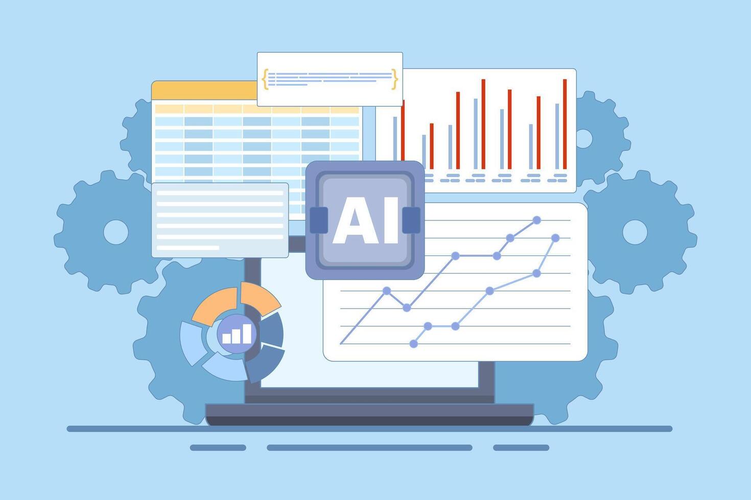Ai Enhanced Data Visualization Concept For Business Insights Use Ai To Transform Data Into