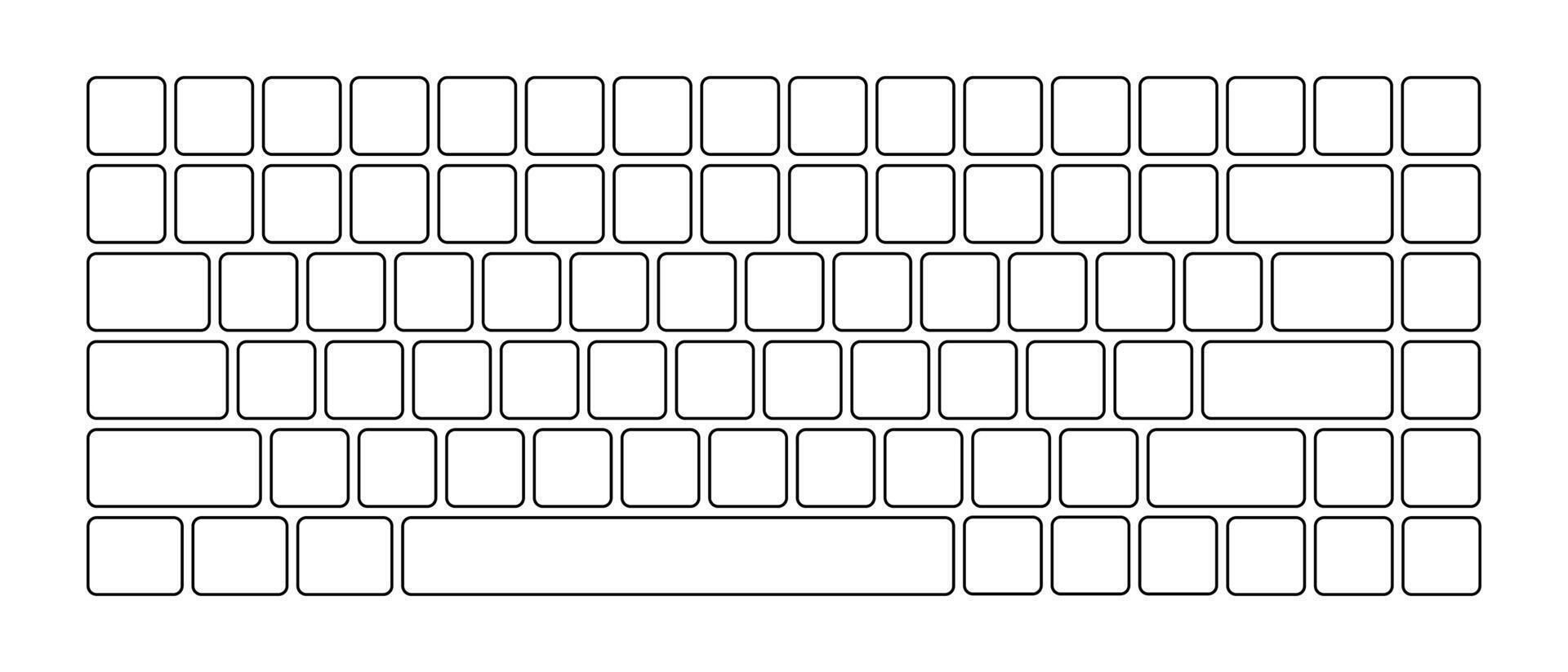 Computer keyboard button layout template for graphic use. Modern computer keyboard illustration ...