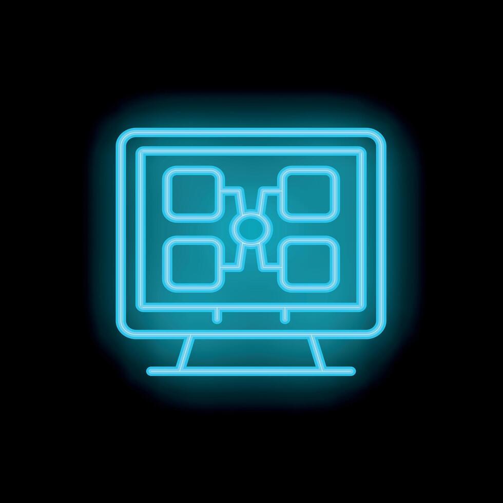 Neon blue algorithm showing on monitor screen 55628527 Vector Art at ...