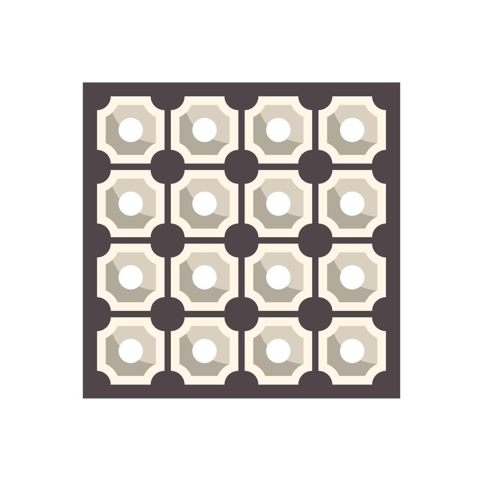 Concrete breeze block forming repeating pattern for wall construction ...