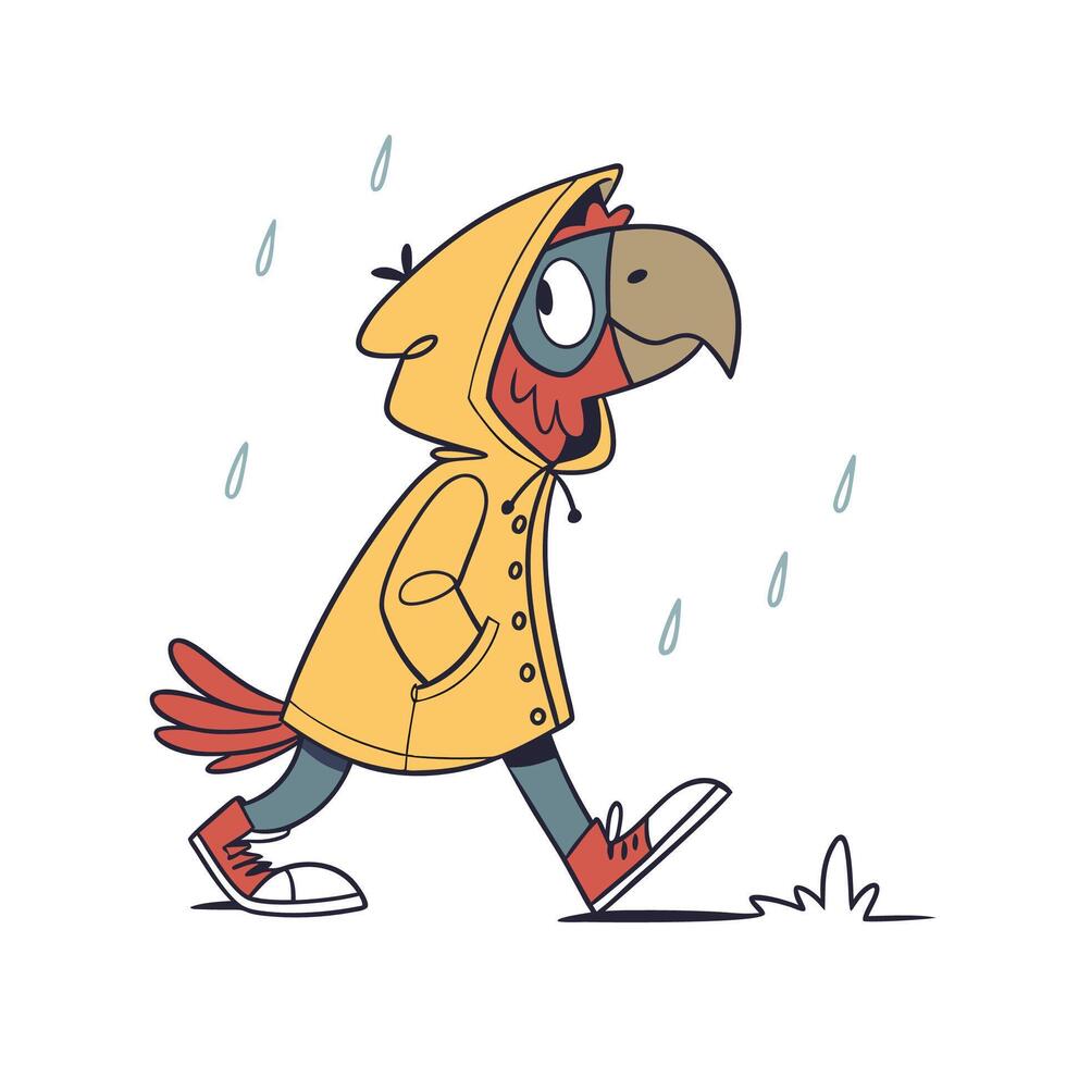 Curious Parrots Sprightly Walk. Illustration of Cartoon Character ... Curious Parrots Sprightly Walk. Illustration of Cartoon Character ...
