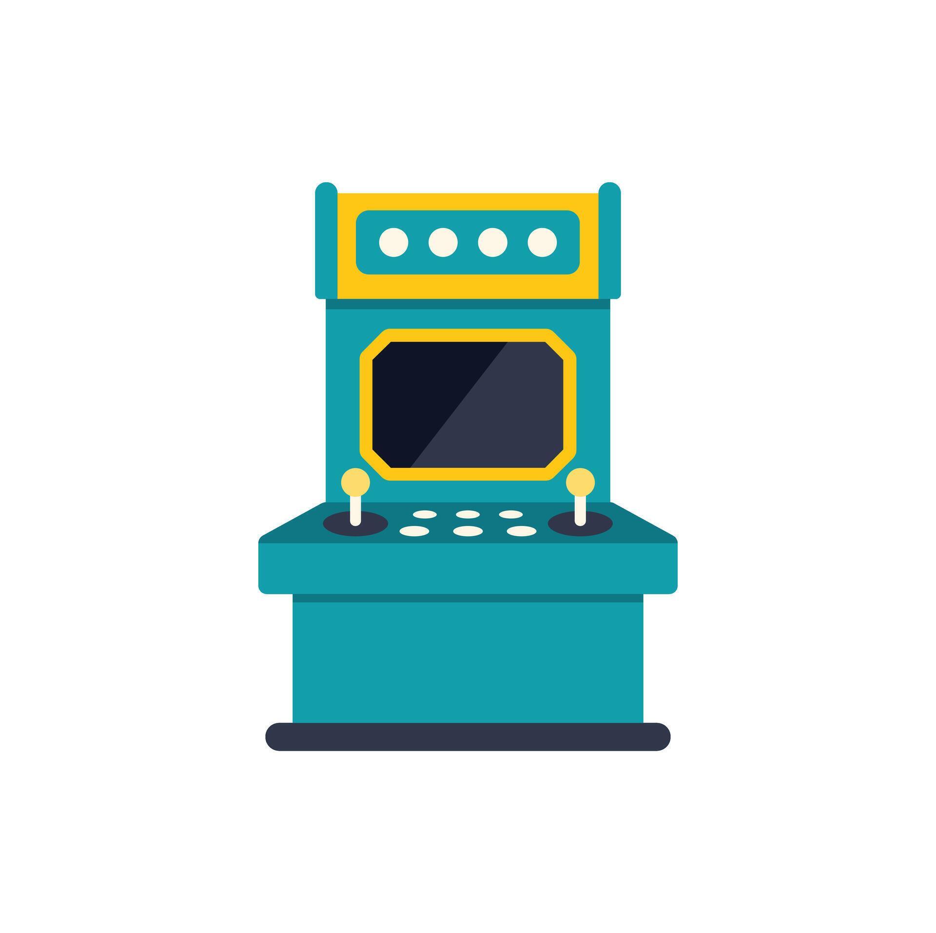 Retro Arcade Game Machine With Joysticks And Buttons Playing Entertainment 55630804 Vector Art