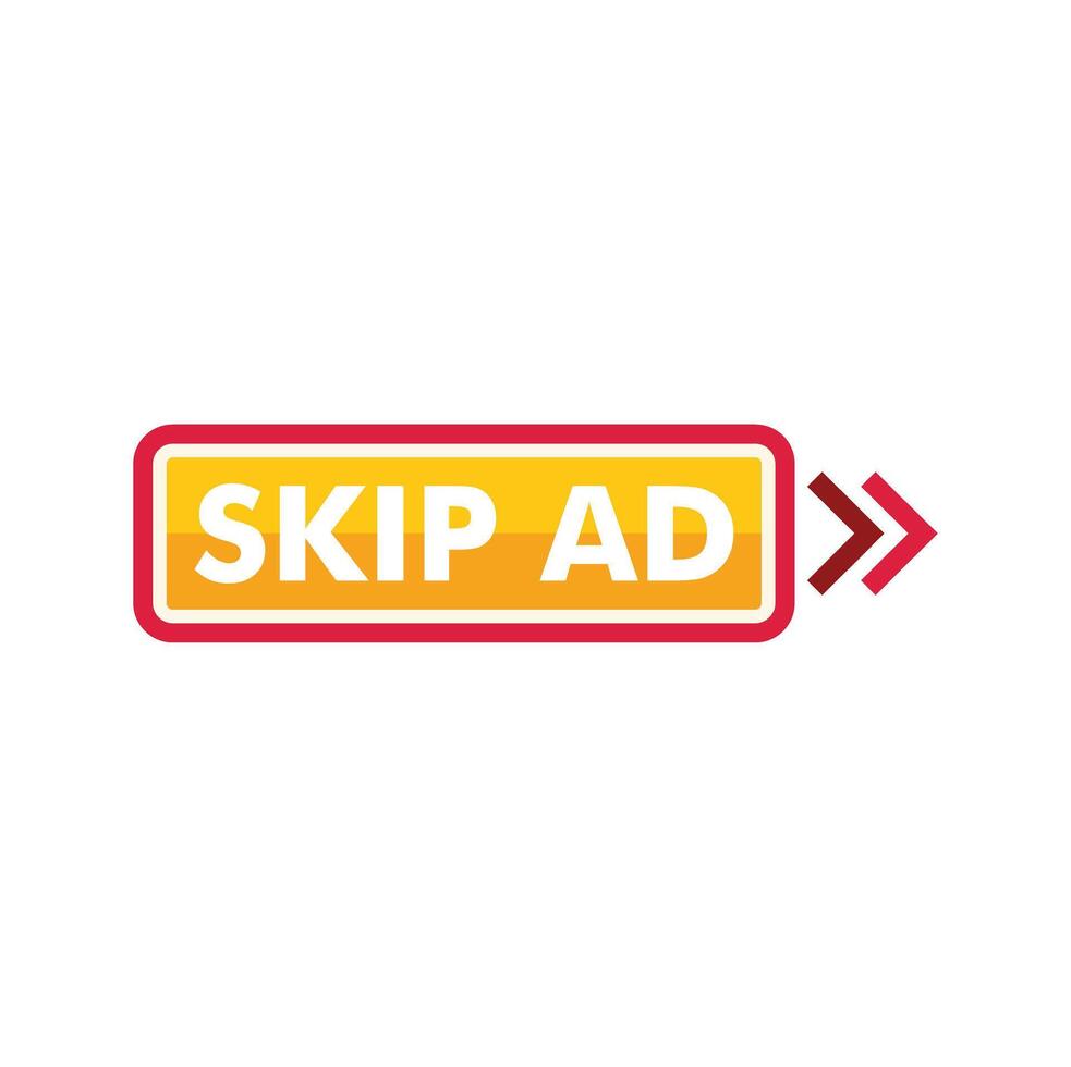 Skip ad button showing online advertisement skipping feature 55632376 Vector Art at Vecteezy