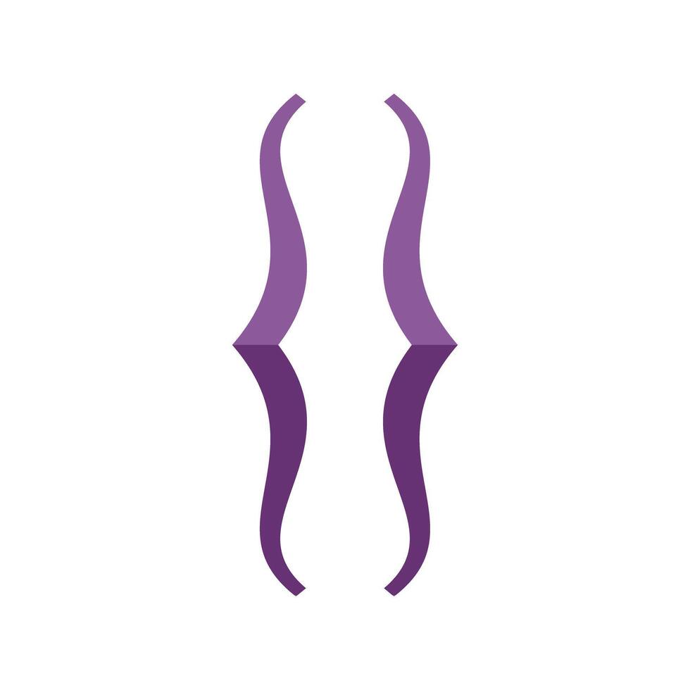 Curly Brackets Creating A Symmetrical And Elegant Design With Purple