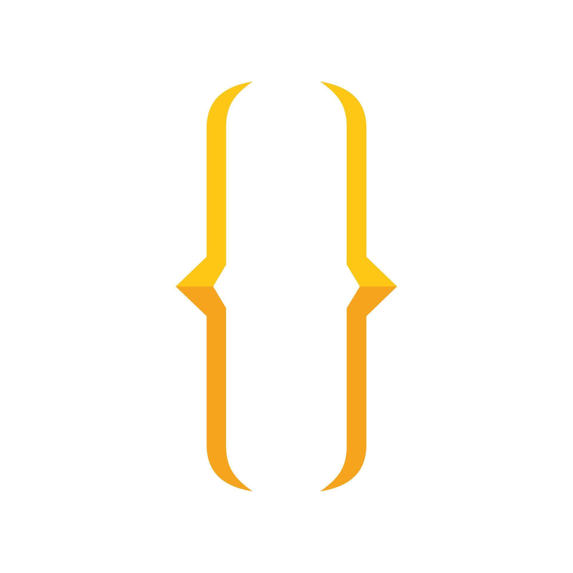 Golden curly brackets symbol representing programming and coding ... Golden curly brackets symbol representing programming and coding ...