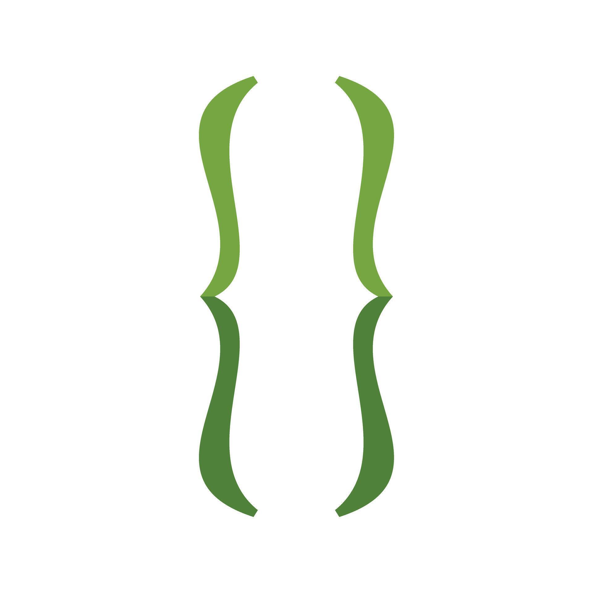 Green curly brackets programming syntax symbol representing code block ... Green curly brackets programming syntax symbol representing code block ...