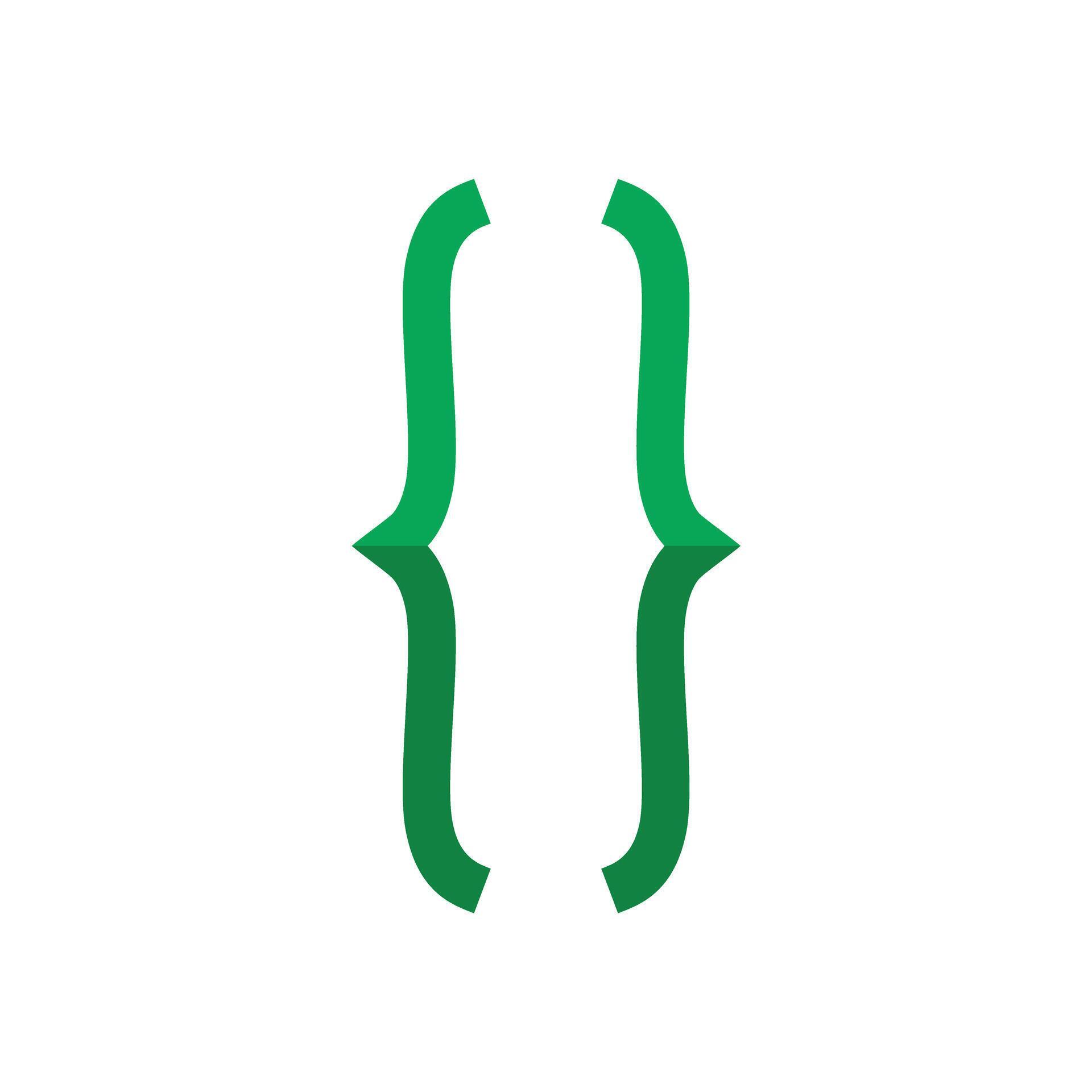 Green Curly Brackets Programming Code Symbol Reflecting 55632520 Vector Art At Vecteezy