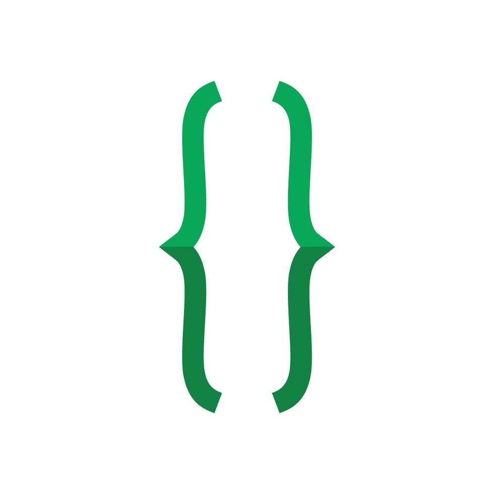 Green Curly Brackets Programming Code Symbol Reflecting 55632520 Vector Art At Vecteezy