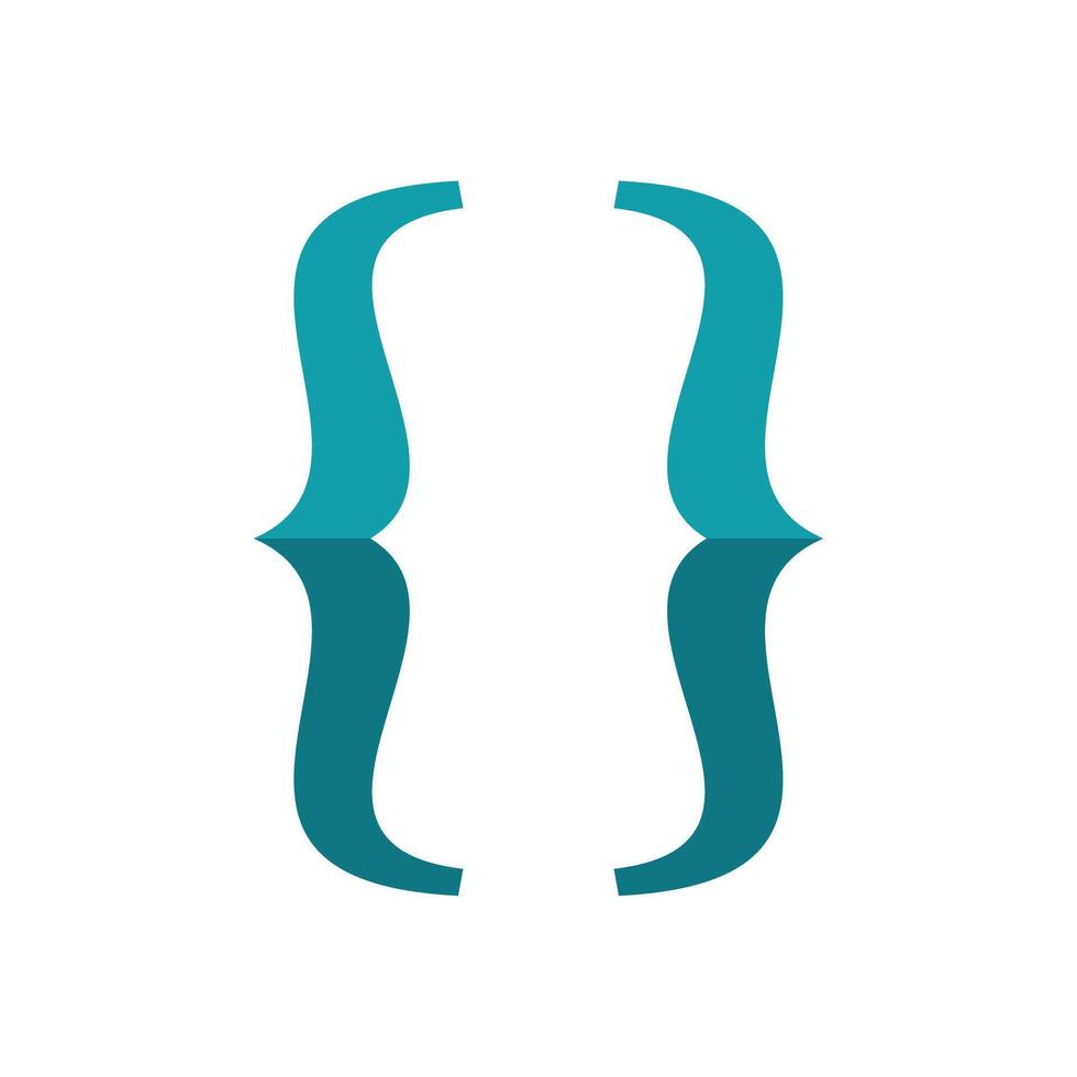 Curly Brackets Reflecting On White Background Representing Coding And Programming 55632533