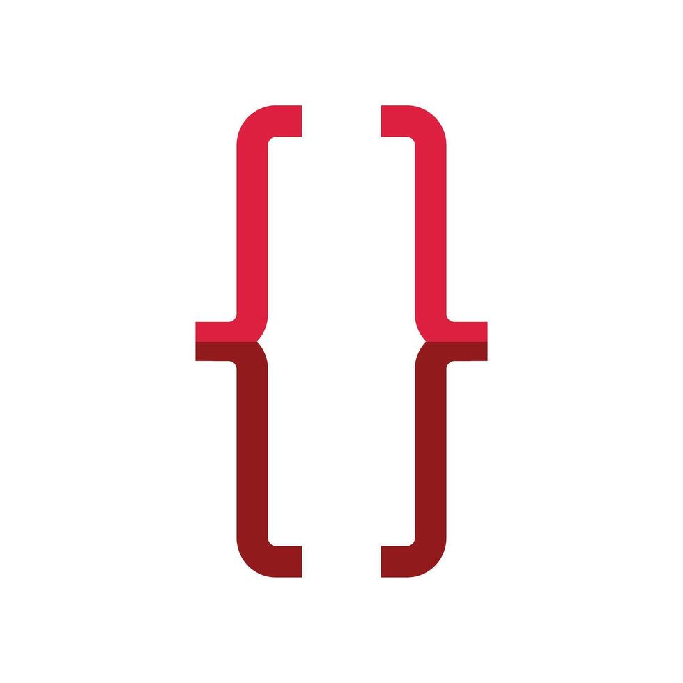 Red Curly Brackets Representing Programming And Coding 55632542 Vector