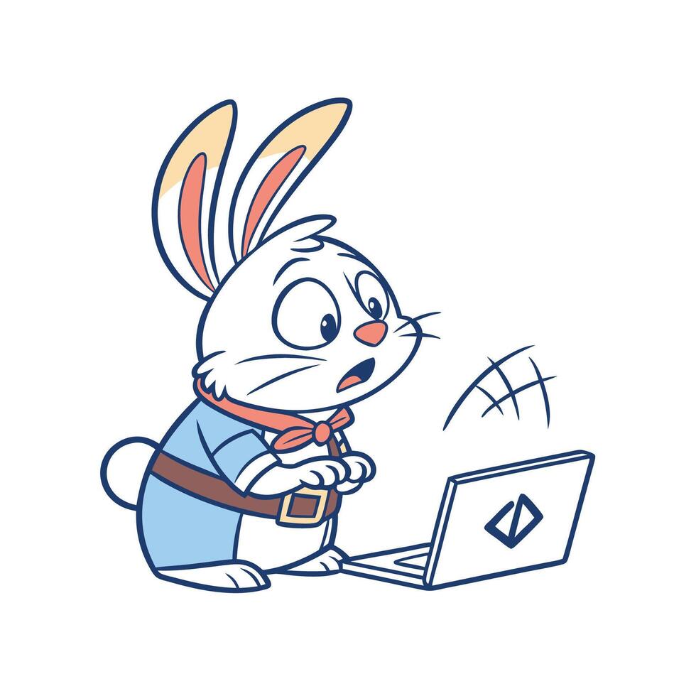 estable Conejo codificación con enfocar. 55633967 Vector en Vecteezy