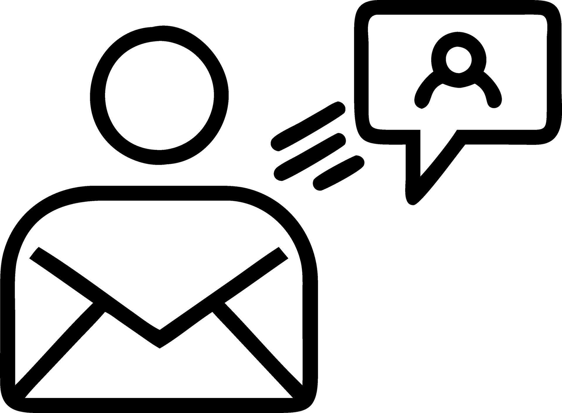 Person interacts with floating digital interface displaying new email notification symbol ...