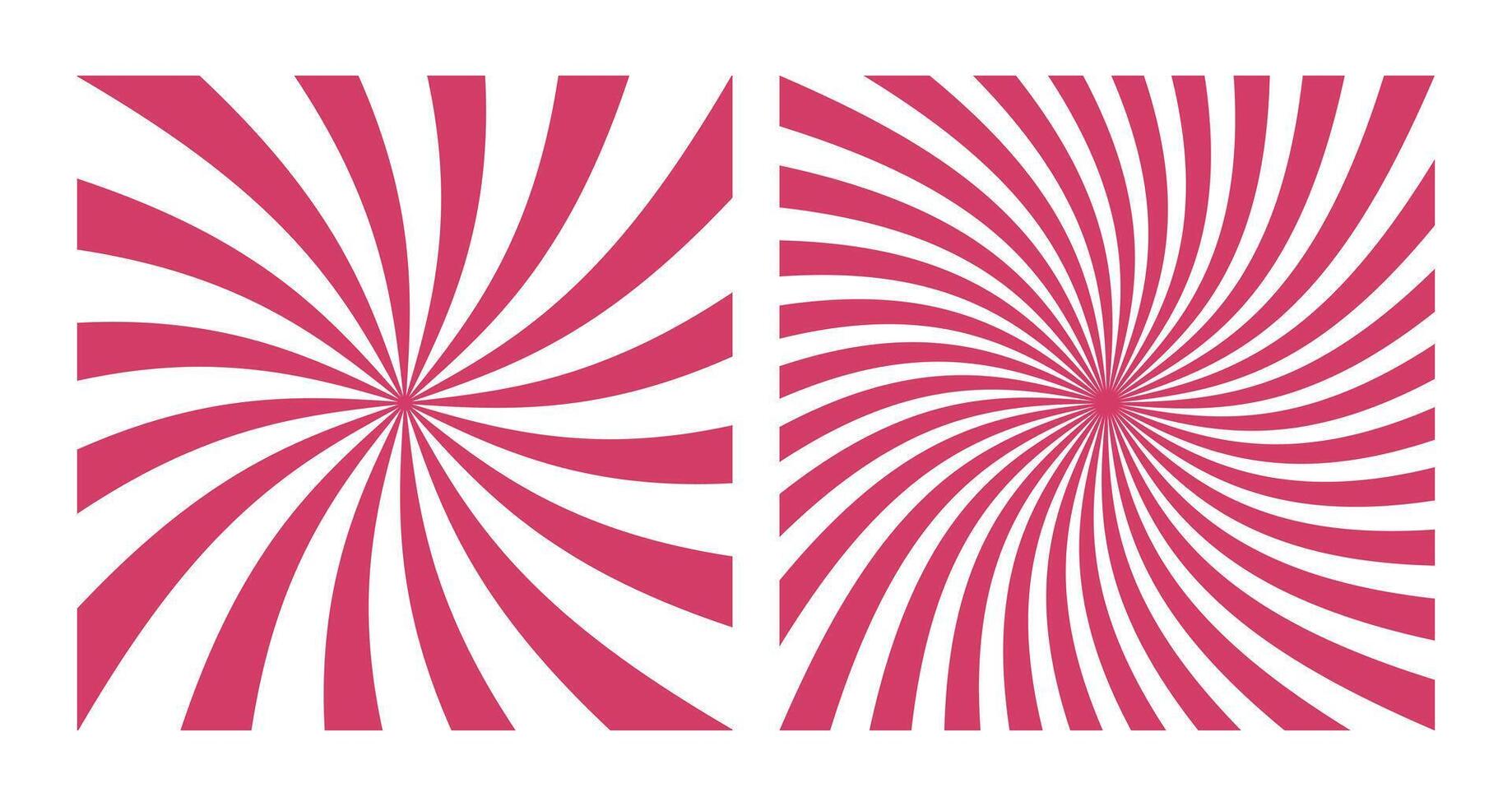 Set of Two Abstract Red Spiral Patterns on White Background. Square ...