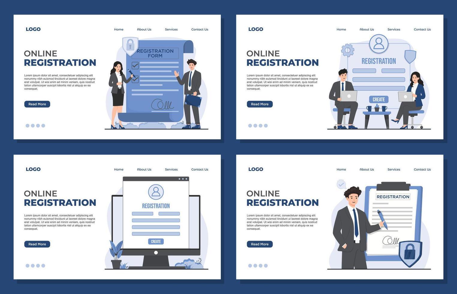 Landing Page Template Online Registration Secure Login Password Protection For User Accounts
