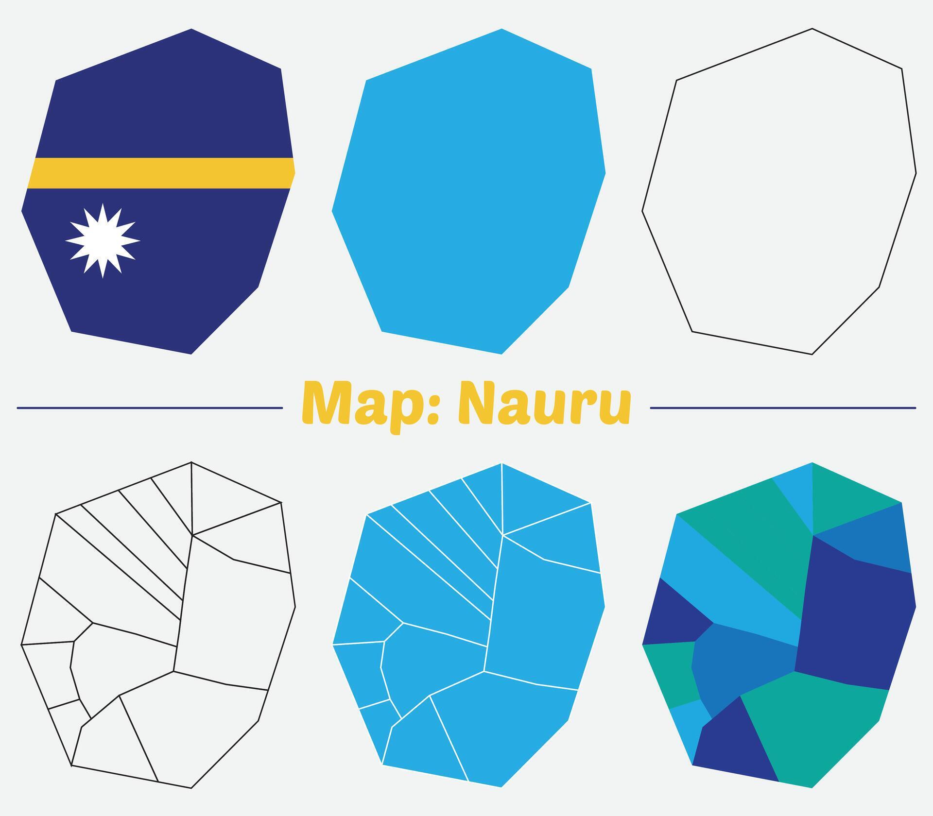 Nauru country map set. internal provinces borders marked, Simple map of ...