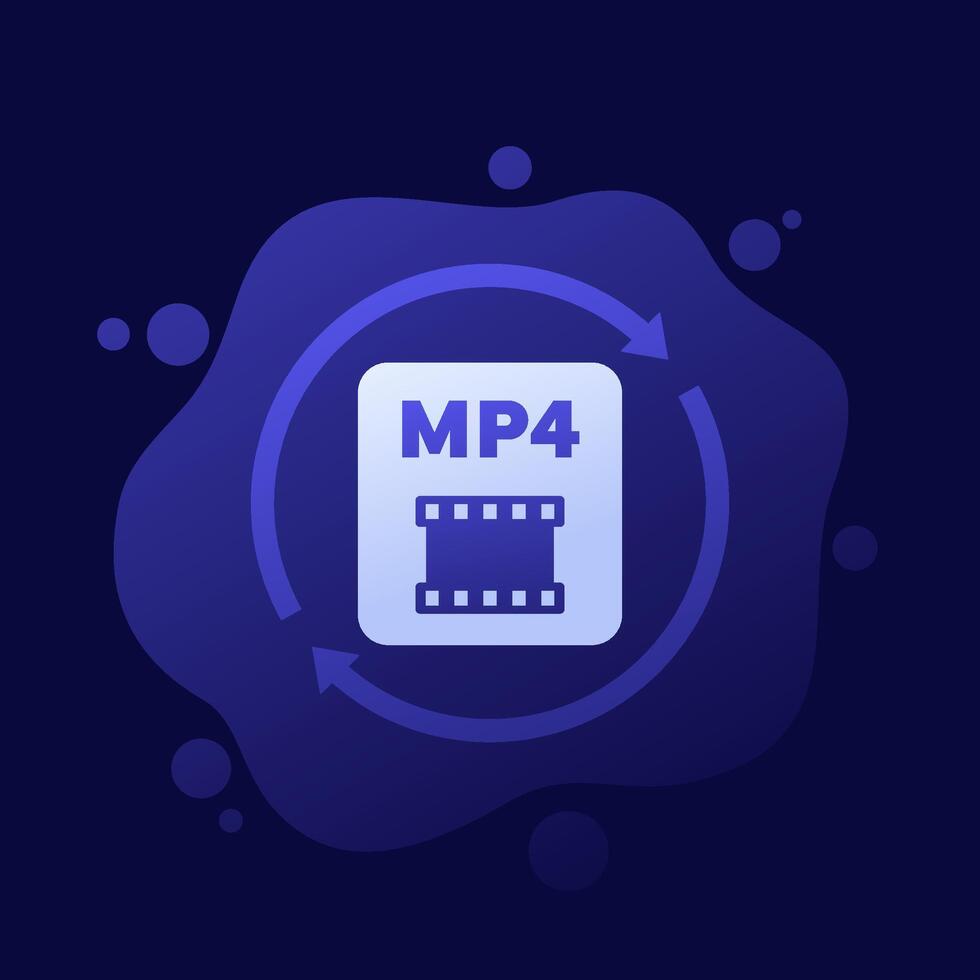 convert to mp4 file icon, design 55654263 Vector Art at Vecteezy
