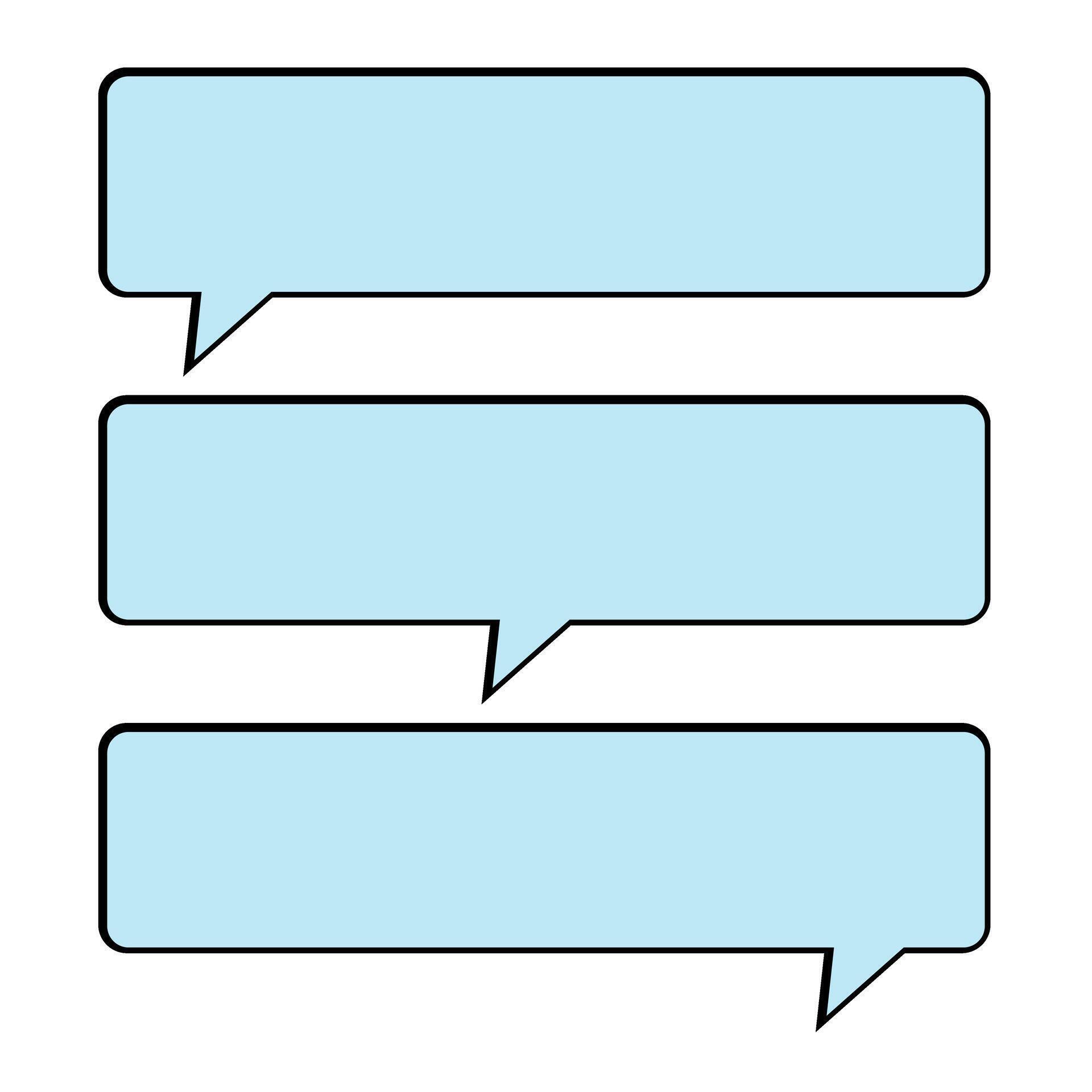 Rectangular speech bubble template. Rectangular text frame, chat ...
