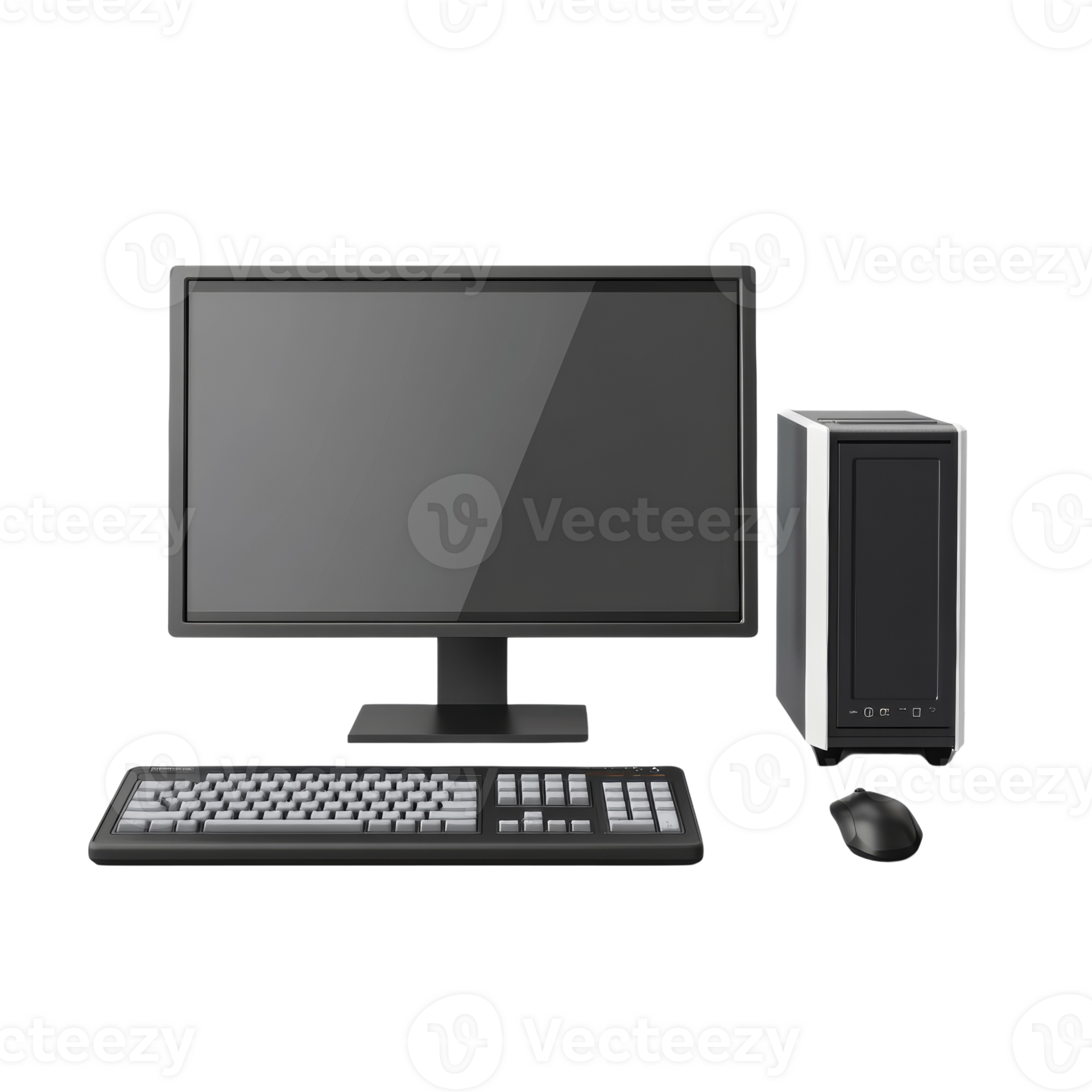 Modern Desktop Computer System Display Keyboard Mouse Tower 55660629 Png