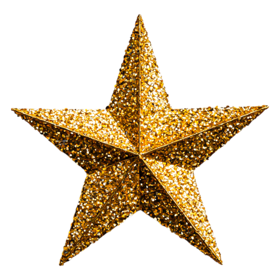 Shimmering Gold Star with Sparkling Glittering Decor Elements 55662729 PNG