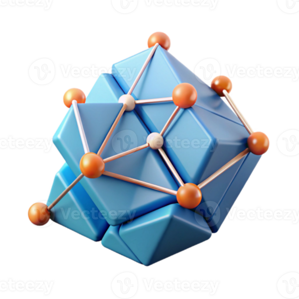 Abstract Render Of Interconnected Cubes And Spheres 55663260 Png