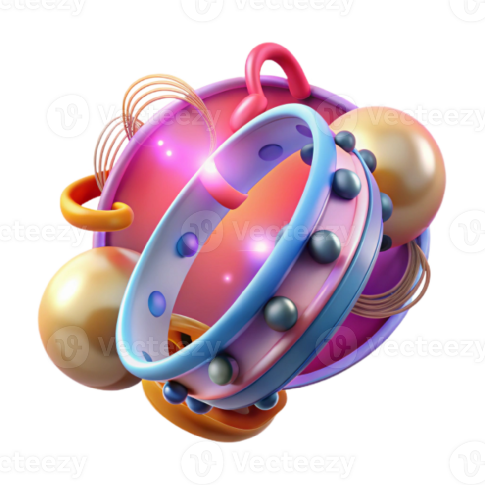 Abstract Render Of Interlocking Rings And Spheres 55663726 Png