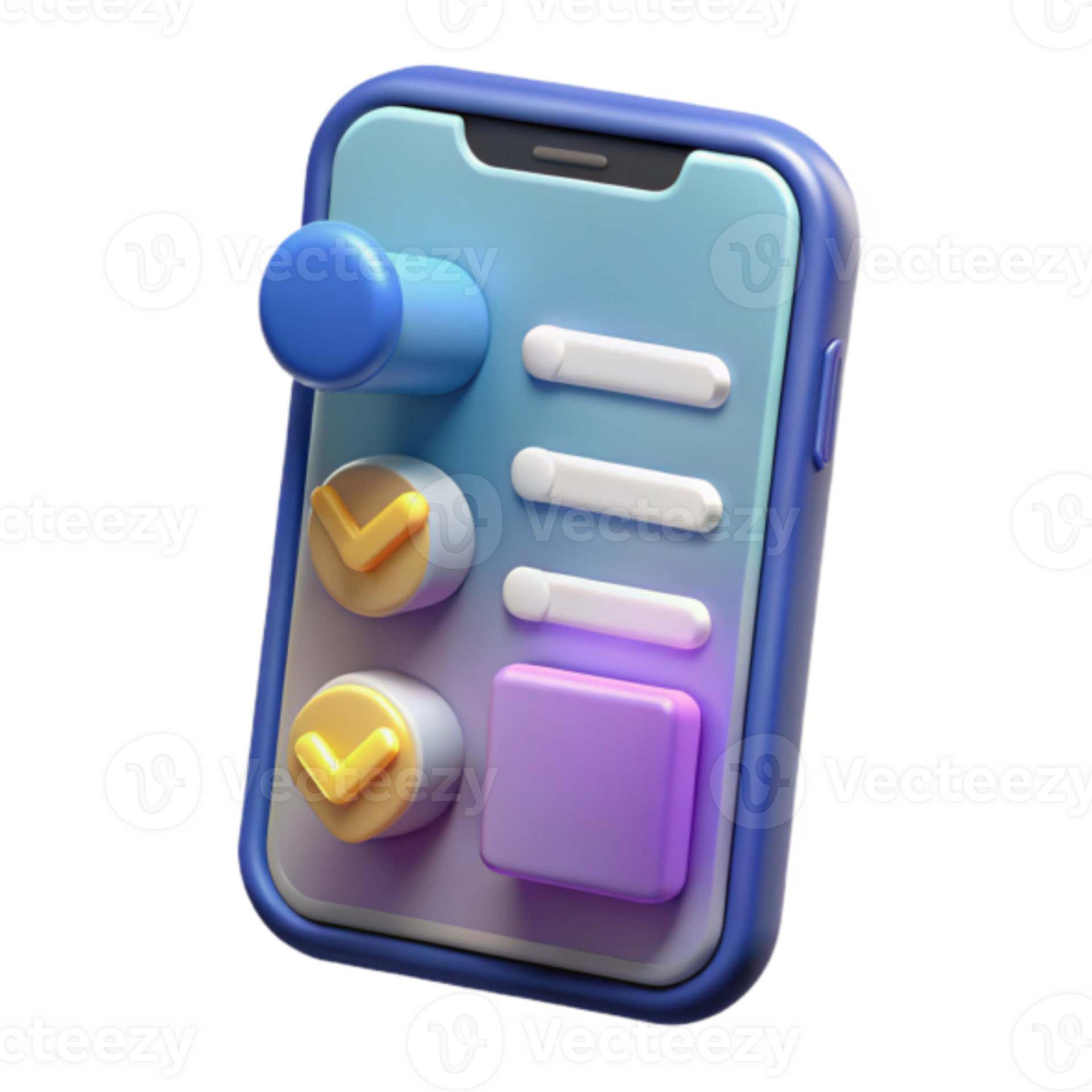 Render of Mobile App Interface with Checkboxes and Buttons 55663917 PNG