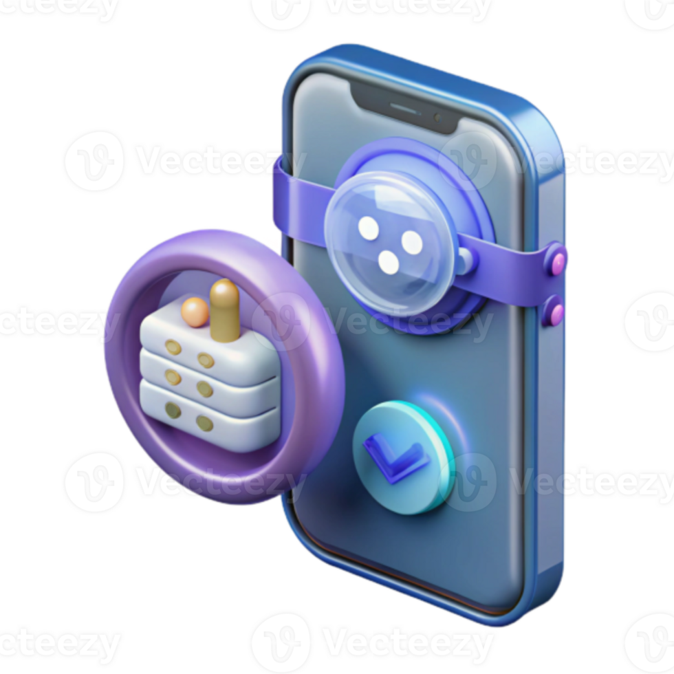 Illustration Of Mobile App Interface With Data Synchronization And