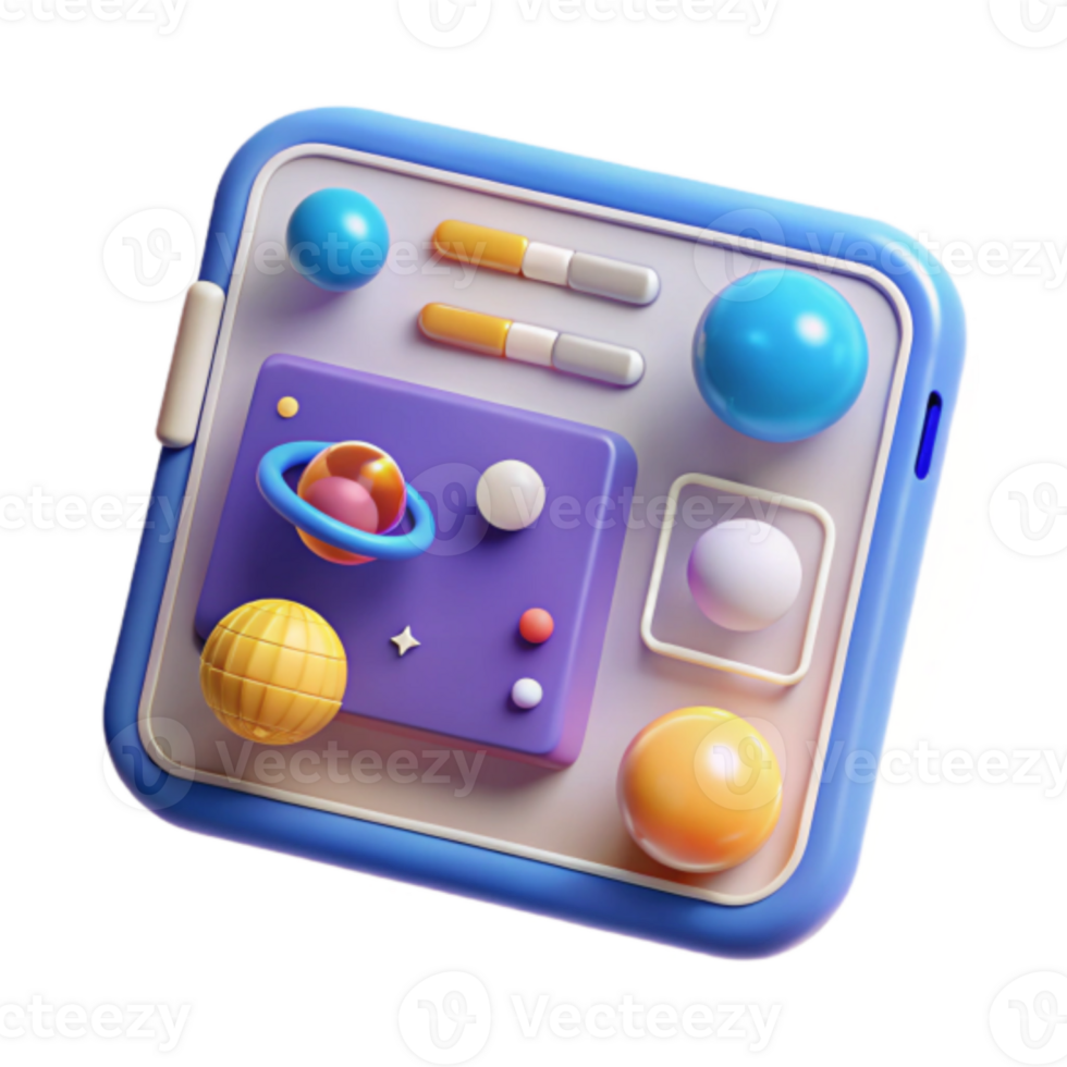 Vibrant Render Of A Colorful Space Themed App Interface 55663986 Png