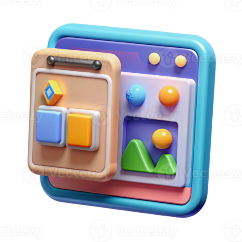 Render Colorful App Interface Design Elements Illustration 55664009 Png