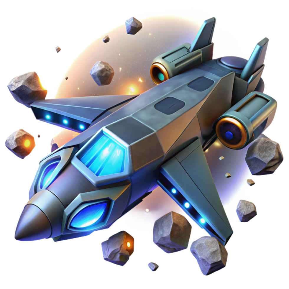 Asteroid Field Starship A Dynamic Depiction Of A Starship Navigating A World Of Asteroid Fields