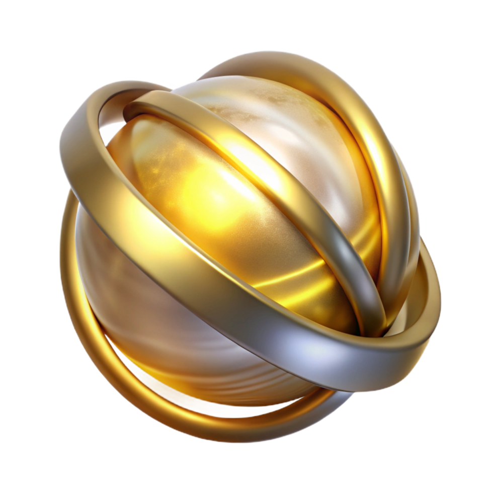 Golden Sphere In An Abstract Three Dimensional Render Of Radiant Beauty 55665693 Png